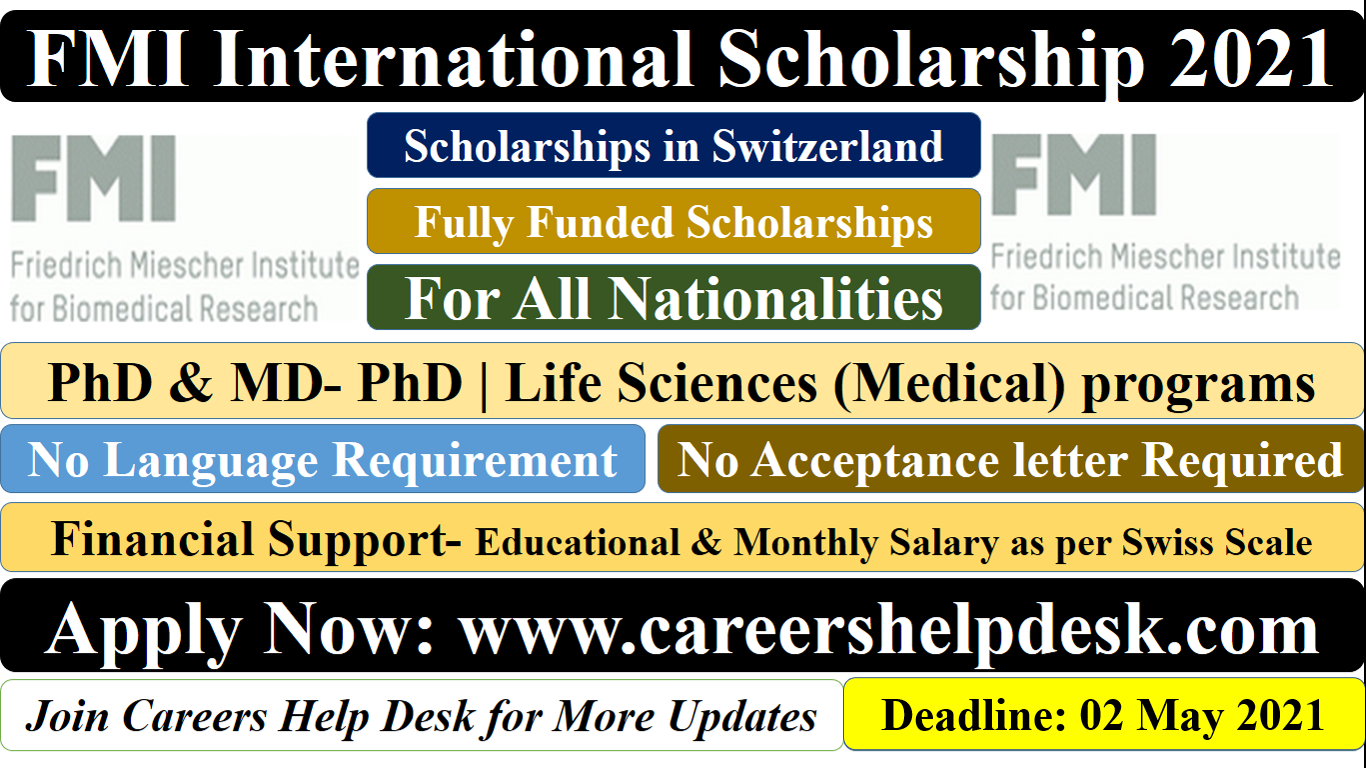 FMI International Scholarship in Switzerland 2021 (Fully Funded)