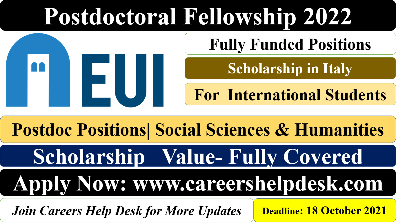 Postdoctoral Fellowship 2022 in Italy | Max Weber Postdoc Fellowship 2022