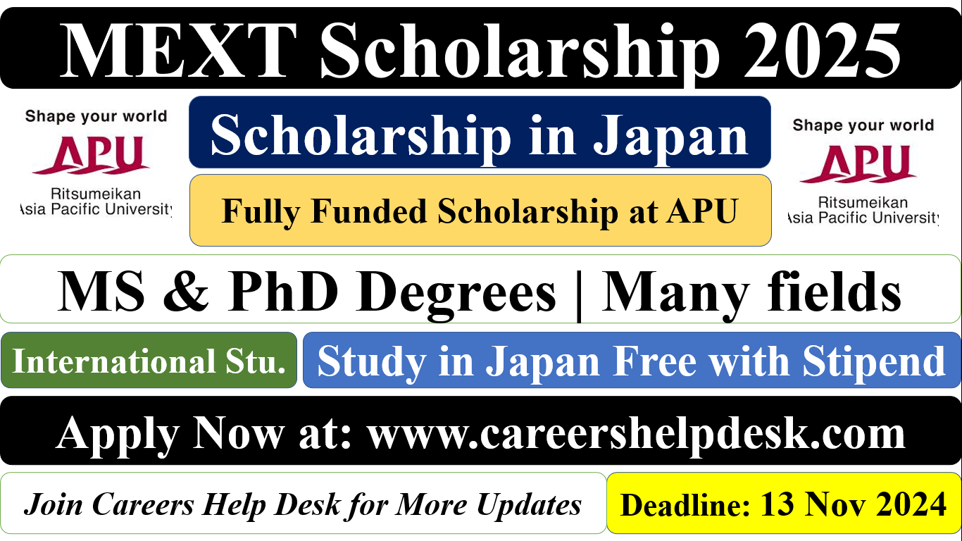 MEXT Fully Funded Scholarship in Japan 2025 at APU
