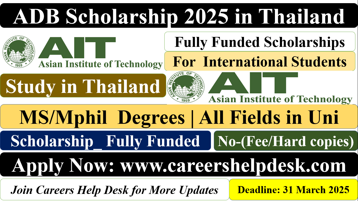 Fully Funded Asian Development Bank-Japan Scholarship at AIT in Thailand