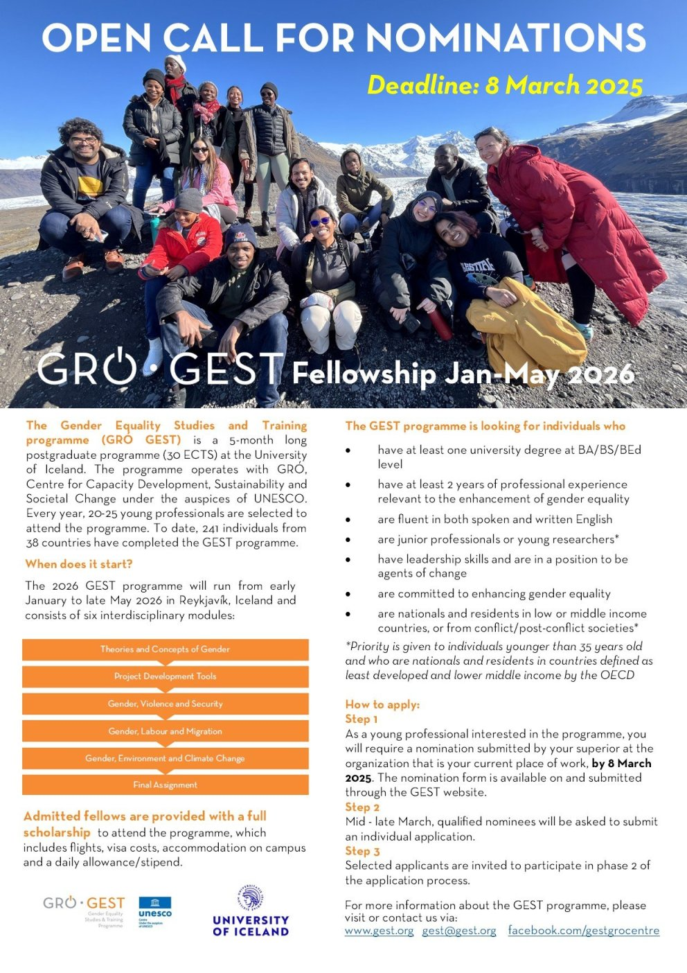 GRO GEST Fellowship 2026 | Fully Funded Scholarship in Iceland to Study ...