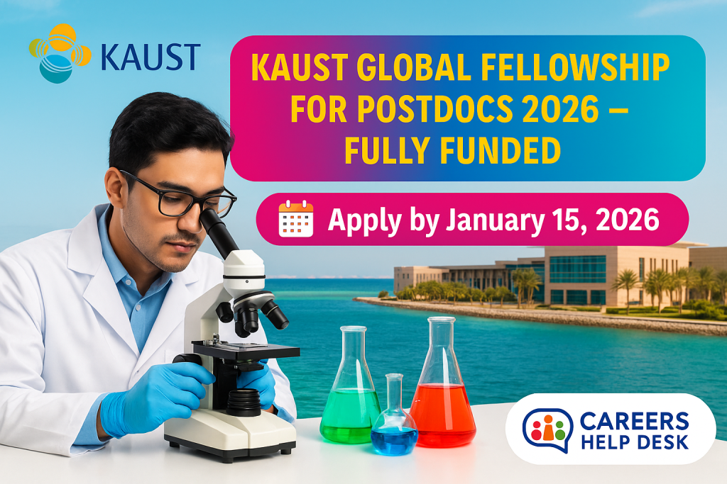 KAUST Global Fellowship for Postdocs 2026 | Research Jobs in Saudi Arabia